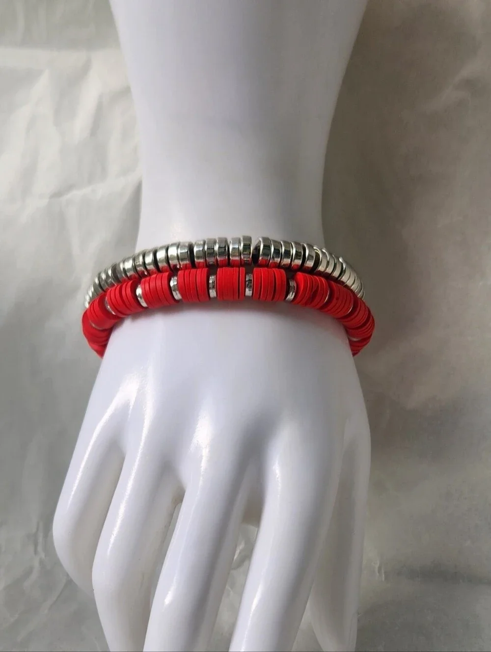 paparazzi | Jewelry | Catalina Marina Red Stretch 2 Stackable Bracelets ...